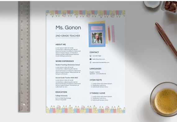 Meet the Teacher Template // School Supplies Themed Editable - Etsy