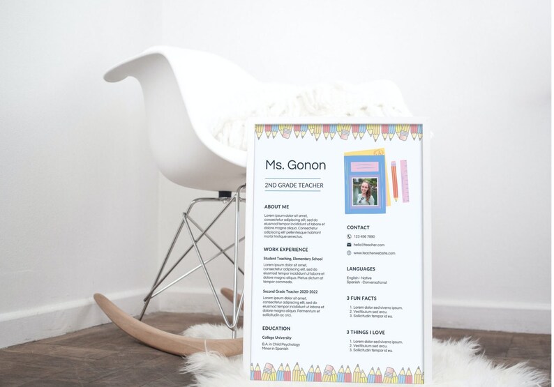 Meet the Teacher Template // School Supplies Themed Editable - Etsy