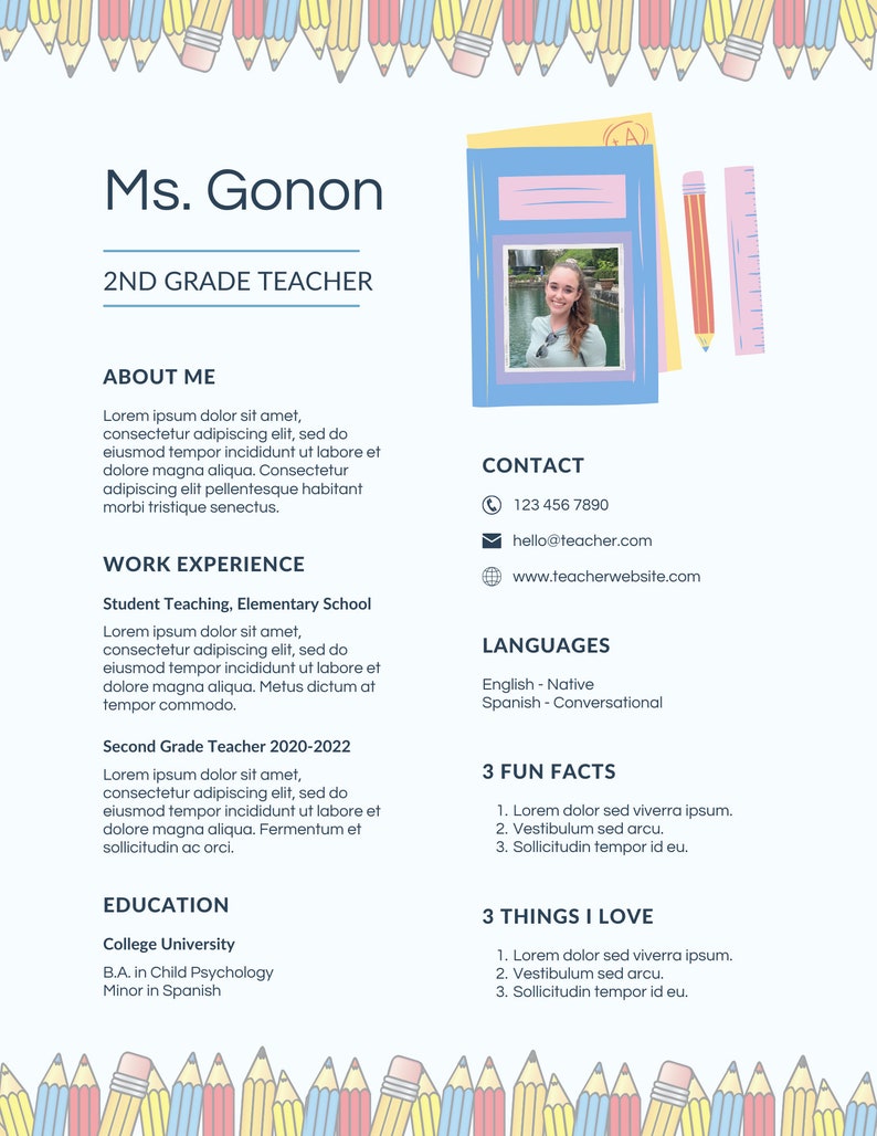 Meet the Teacher Template // School Supplies Themed Editable - Etsy