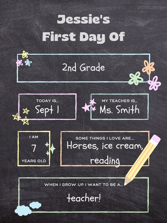 Back to School Editable Canva Template // First Day of School - Etsy