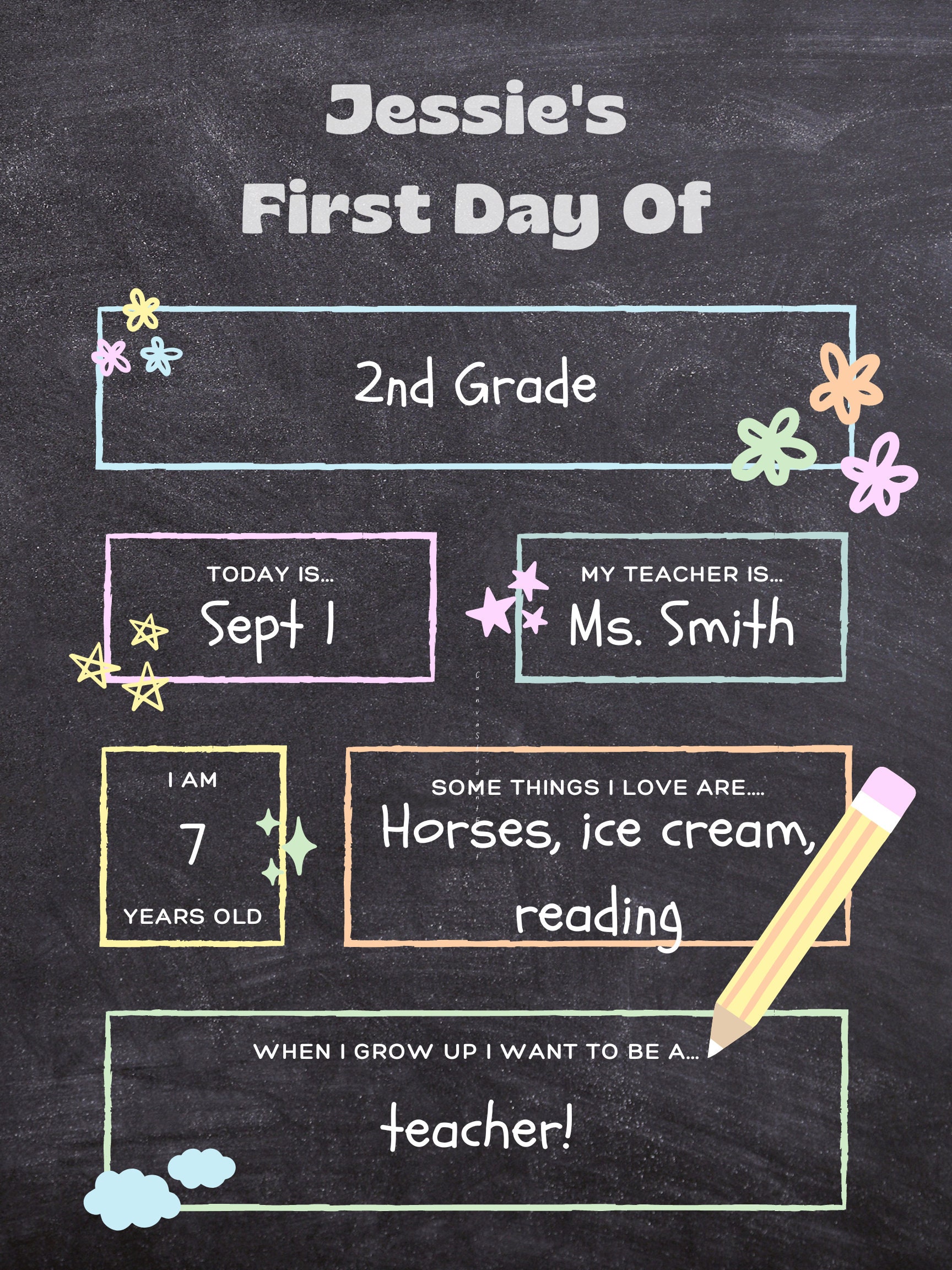 Back to School Editable Canva Template // First Day of School Flyer - Etsy
