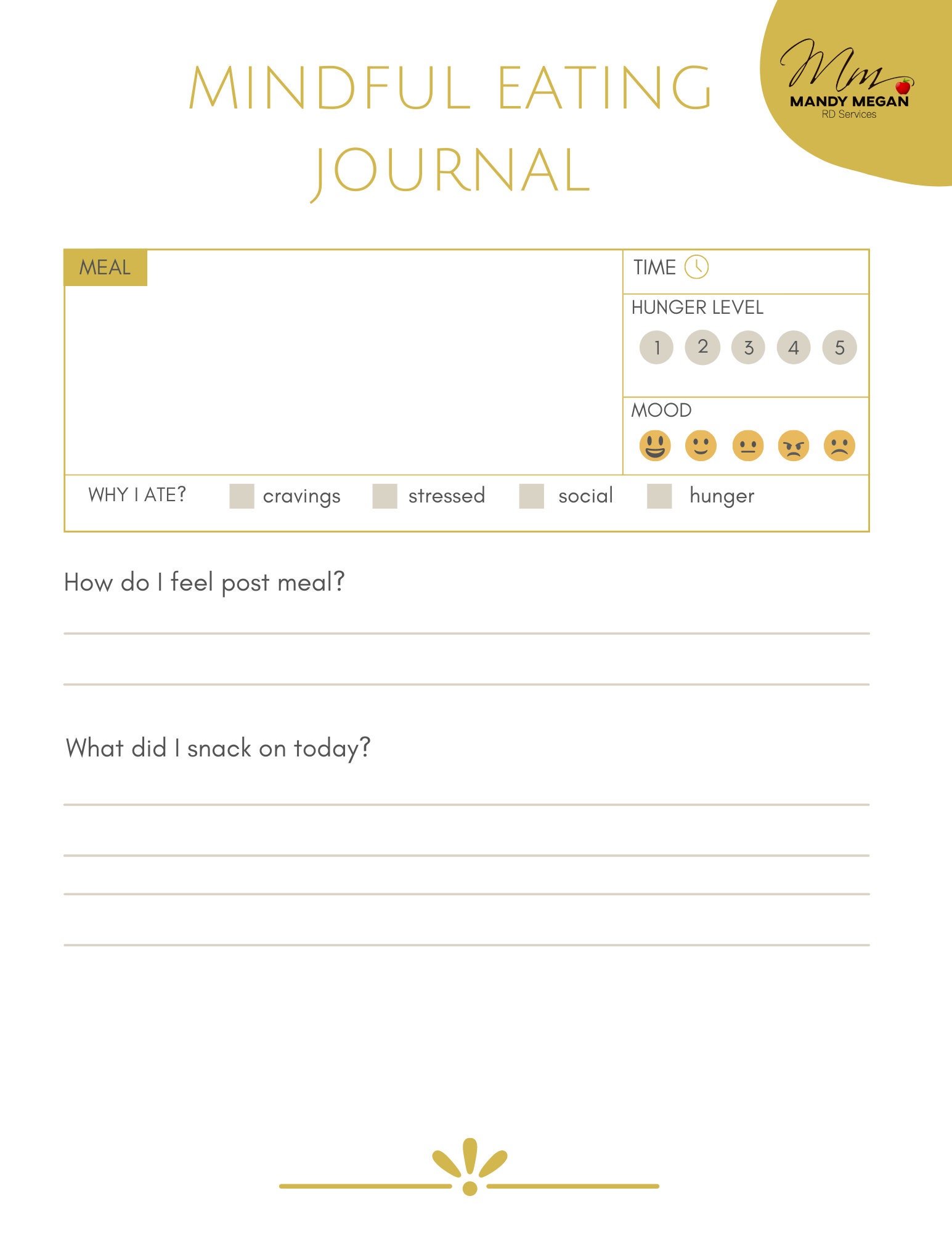 Mindful Eating & Wellness Journal Bundle Printable PDF Nutrition ...