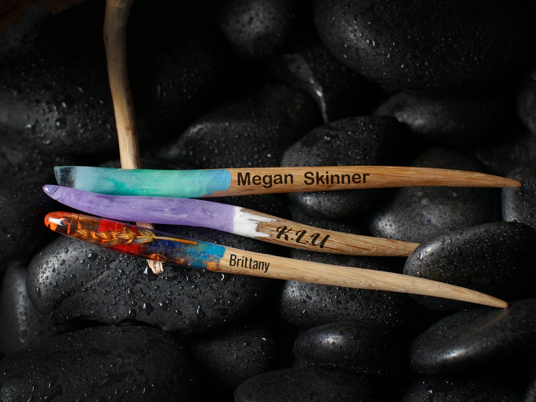 Personalized Hair Stick Wood Resin Hair Pin Accessories for - Etsy