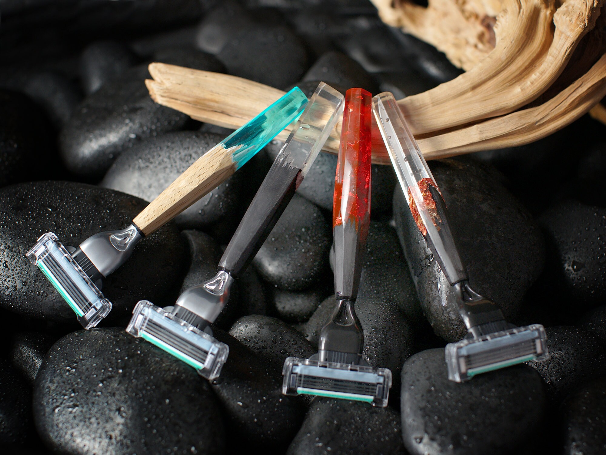 Personalized Wood Resin Razor Shaving Accessories Razor With - Etsy