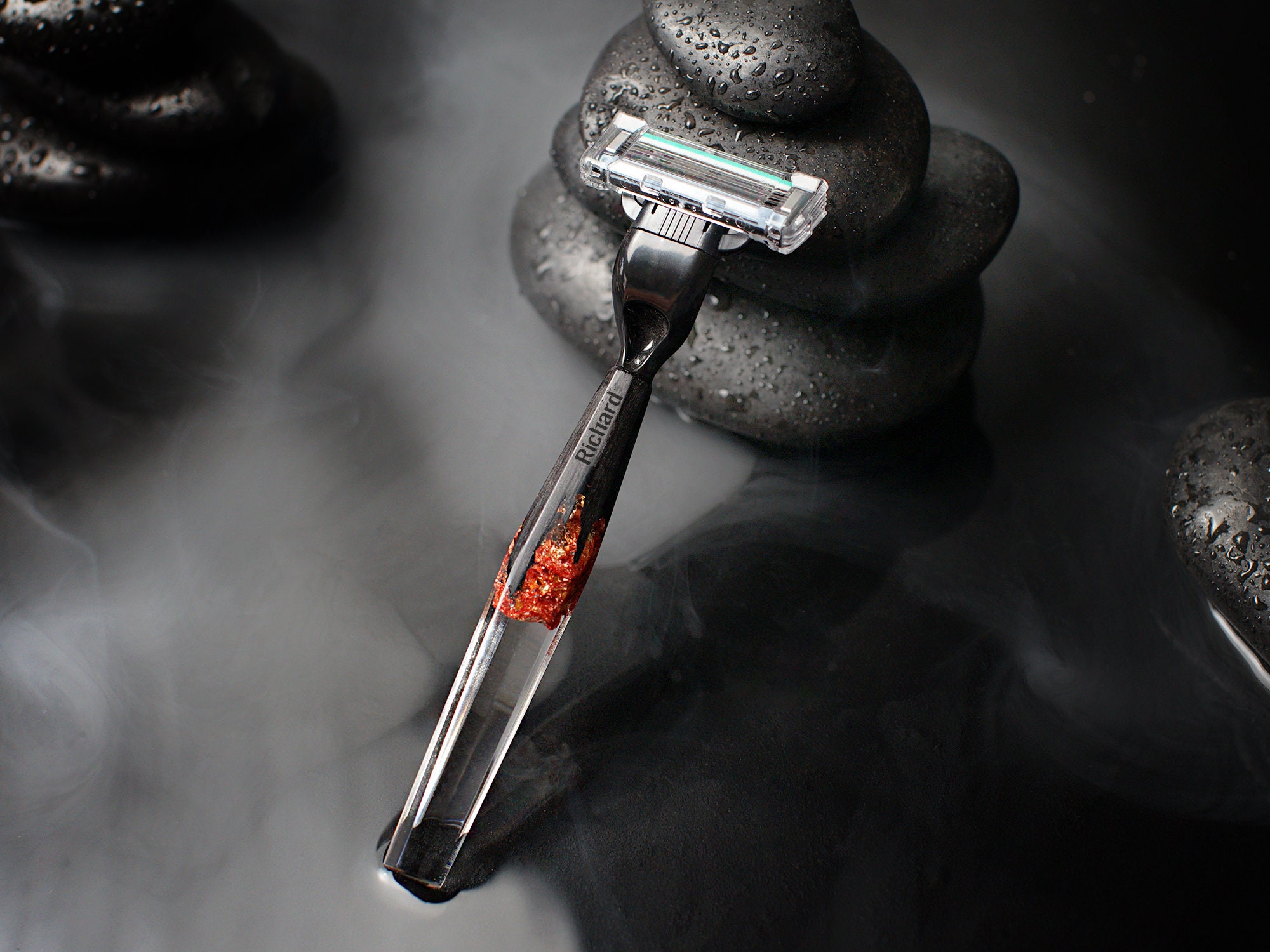 Personalized Wood Resin Razor Shaving Accessories Razor With - Etsy