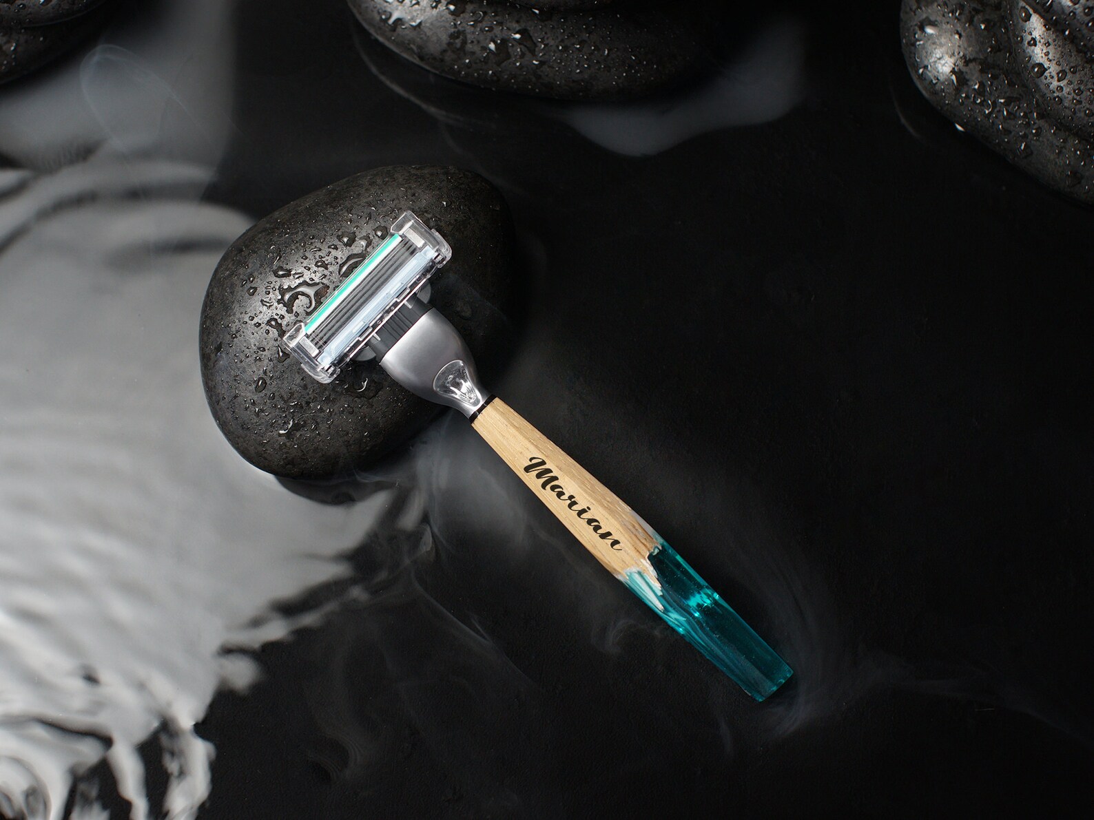 Personalized Wood Resin Razor Shaving Accessories Razor With - Etsy