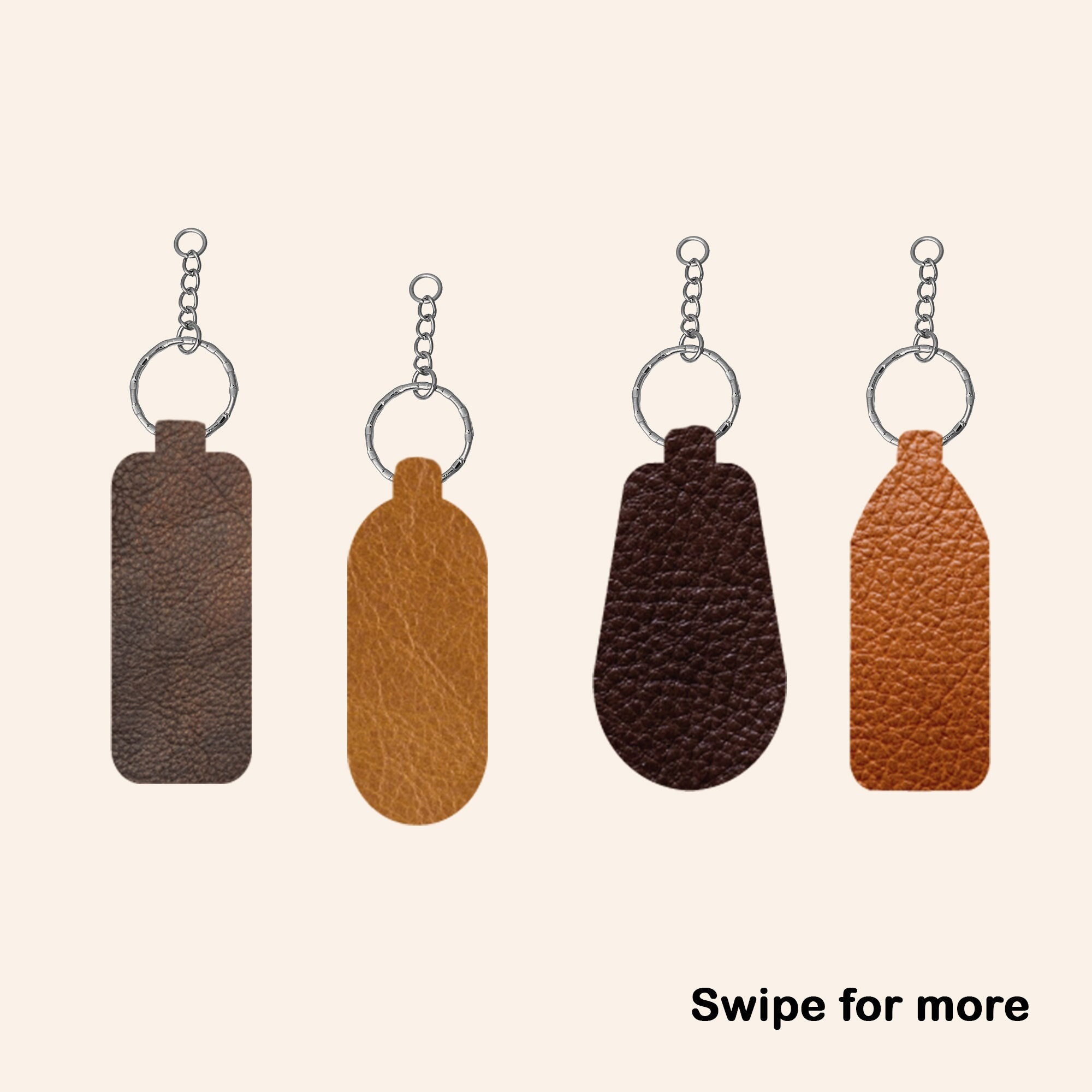 Leather Keychain Template PDF SVG EPS 4 Different Shapes Easy to Make ...