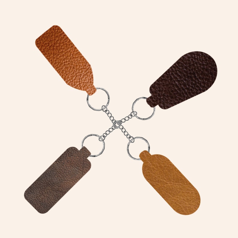 Leather Keychain Template PDF SVG EPS 4 Different Shapes Easy to Make - Etsy