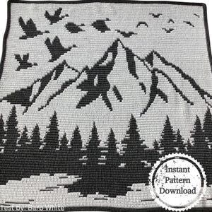 Mountain Whispers, Mosaic Crochet, Nature Crochet Pattern, Mountain ...