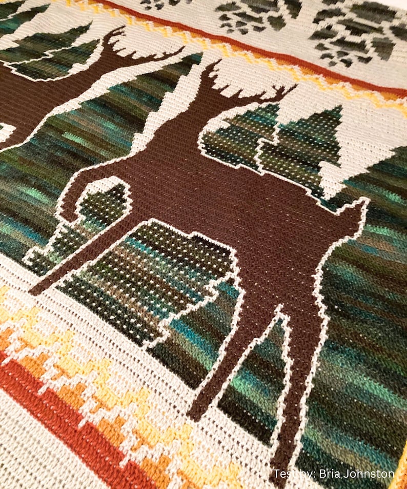 Wild Harmony, Deer Pattern Crochet, Crochet Pattern Forest, Mosaic ...