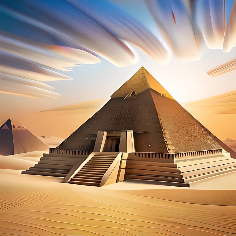 Pyramid of Giza Photorealistic Digital Art Egypt Pyramids 5 Digital ...