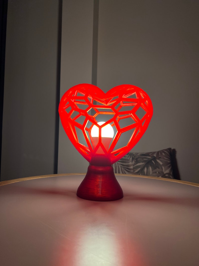 Heart Shaped 3D Printed Love Lamp - Best Valentines Day, Anniversary ...