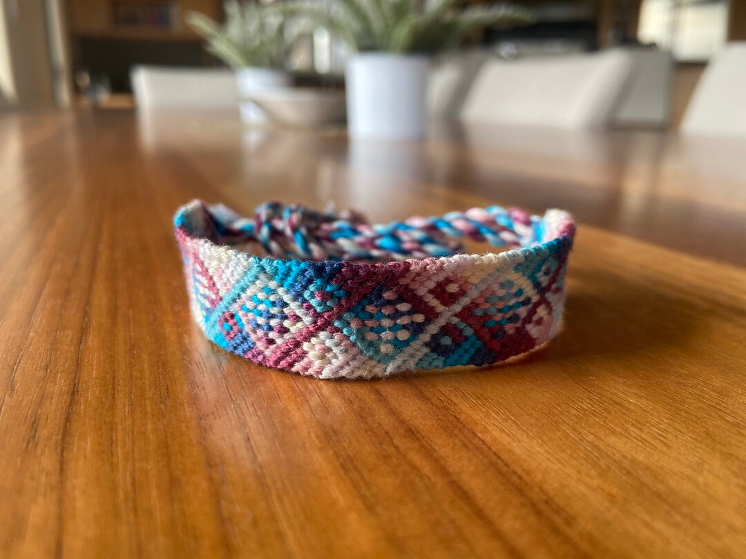 Lattice Candy Stripe Friendship Bracelet - Etsy