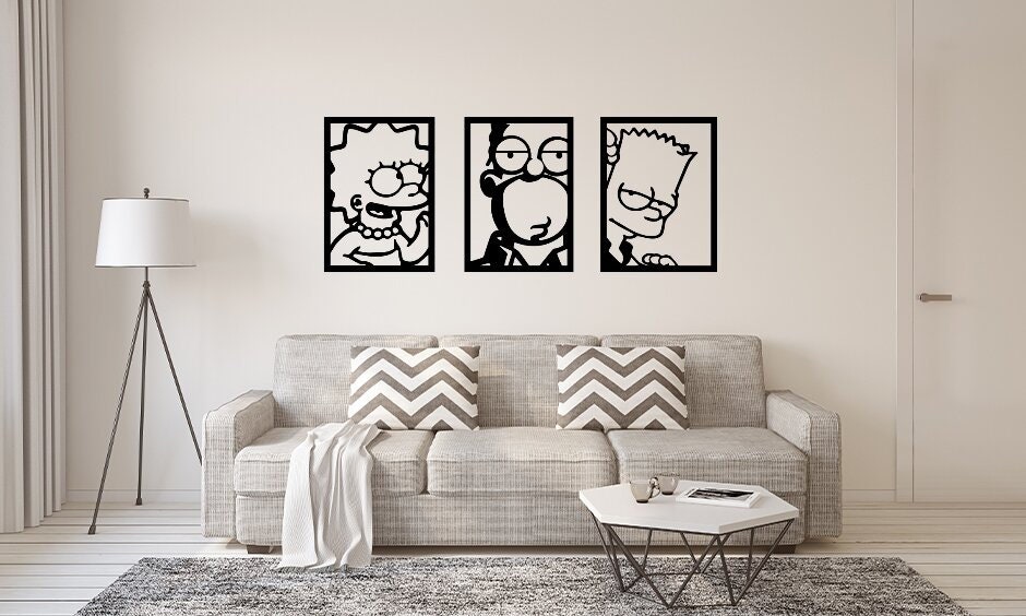 The Simpsons HOMER BART LISA Wall Art Decor Home Living Room Acrylic 3 ...