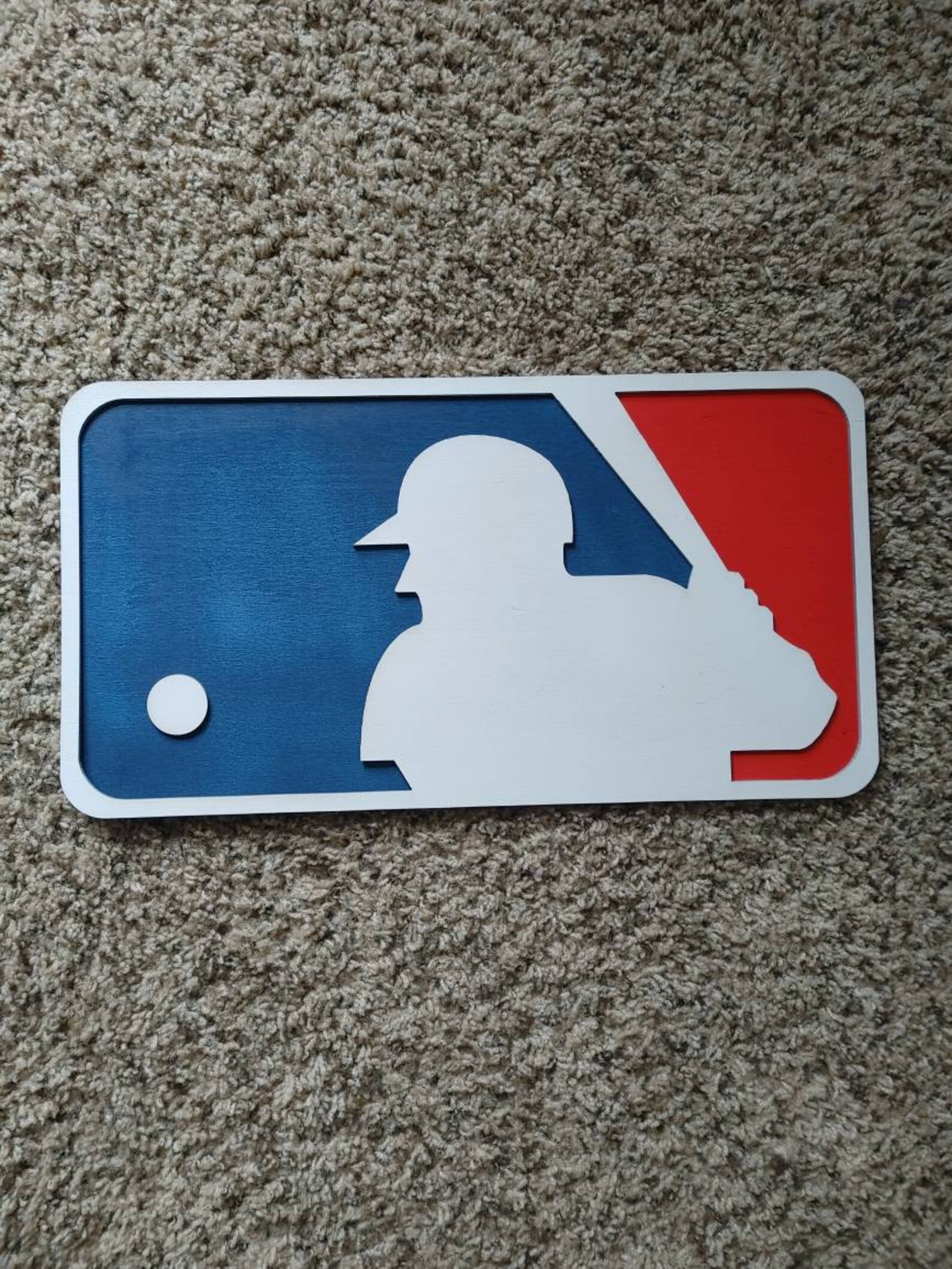 MLB Logo Sign Wood Mancave Wall Decor Major League Baseball Wooden ...