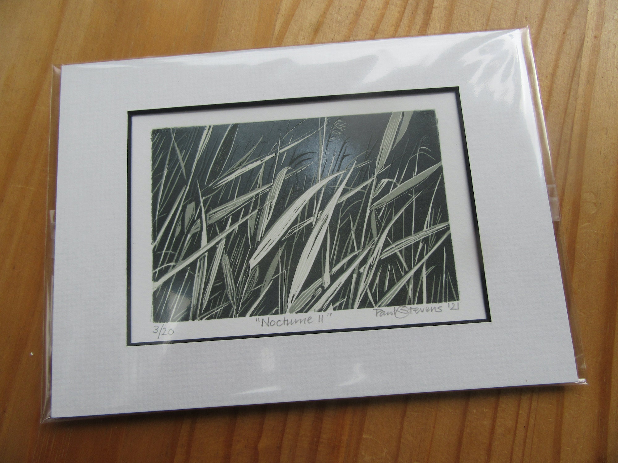 Original Linocut "nocturne Ii", Norfolk Broads Landscape, Reduction ...