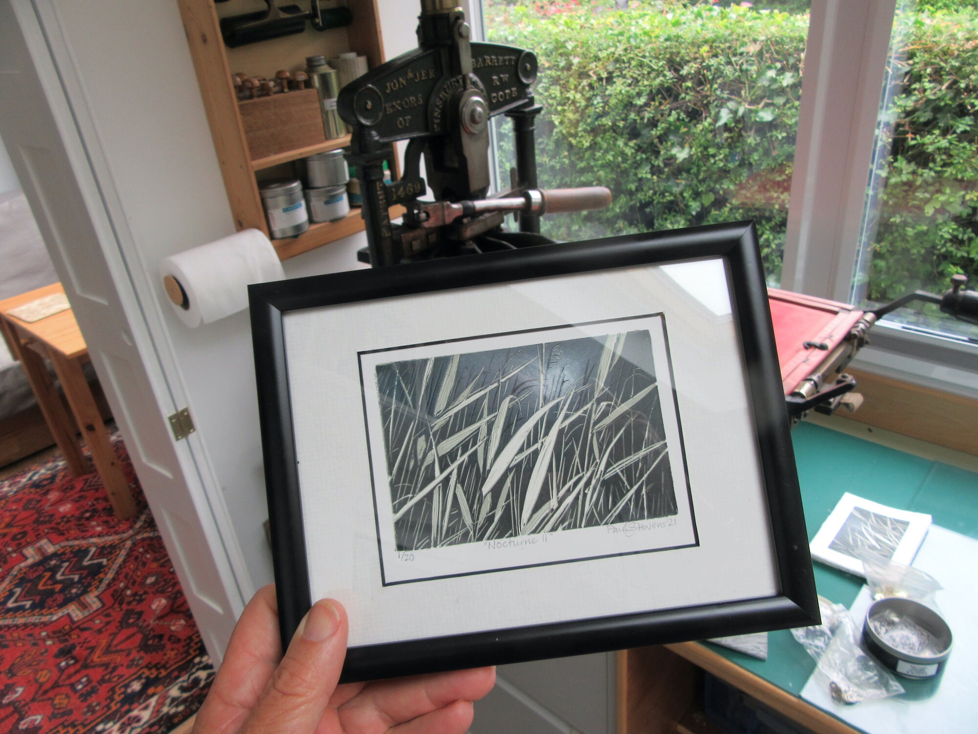Original Linocut nocturne Ii, Norfolk Broads Landscape, Reduction Print ...