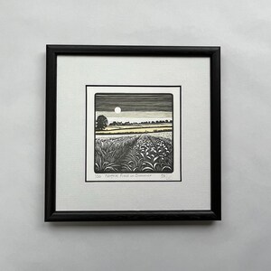 Original Linocut "norfolk Field in Summer", Landscape, Summer, View ...