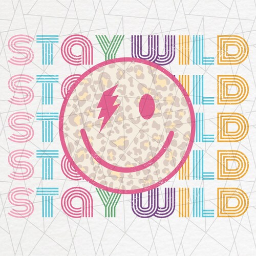 Leopard Happy Face PNG Retro Png Clipart Designs - Etsy