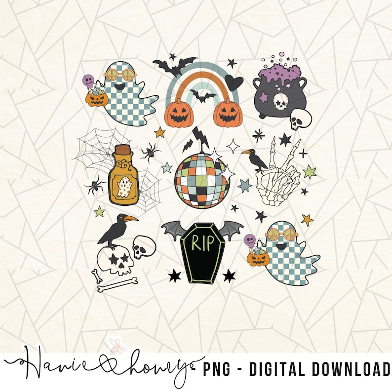 Groovy Halloween Png - Halloween Png - Vintage Halloween Png - Fall Boy ...