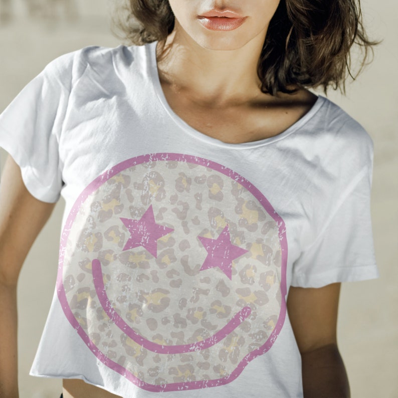 Leopard Happy Face PNG Retro Png Clipart Designs - Etsy