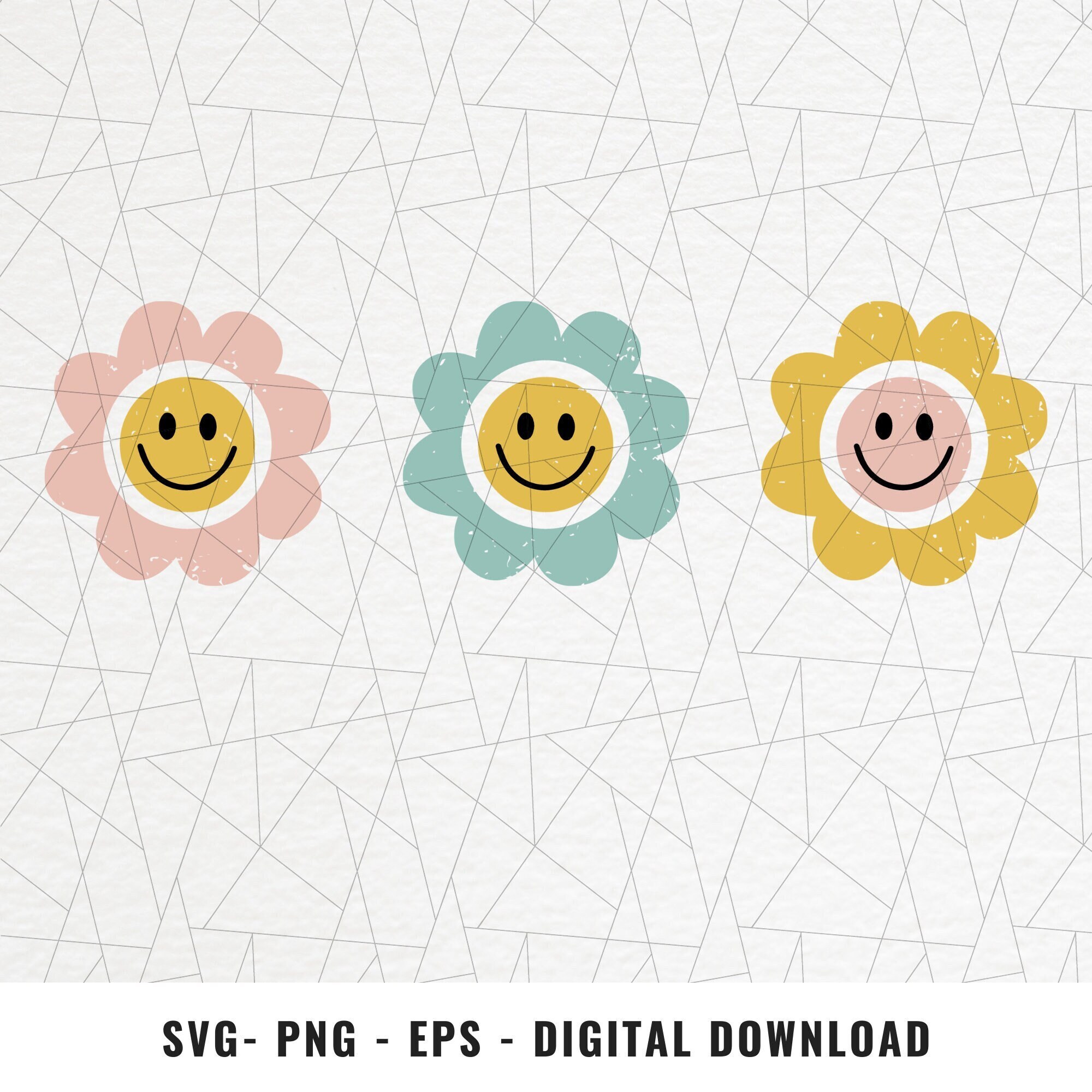 Retro Flower SVG/PNG/EPS Retro Daisy Png Hippie Svg - Etsy