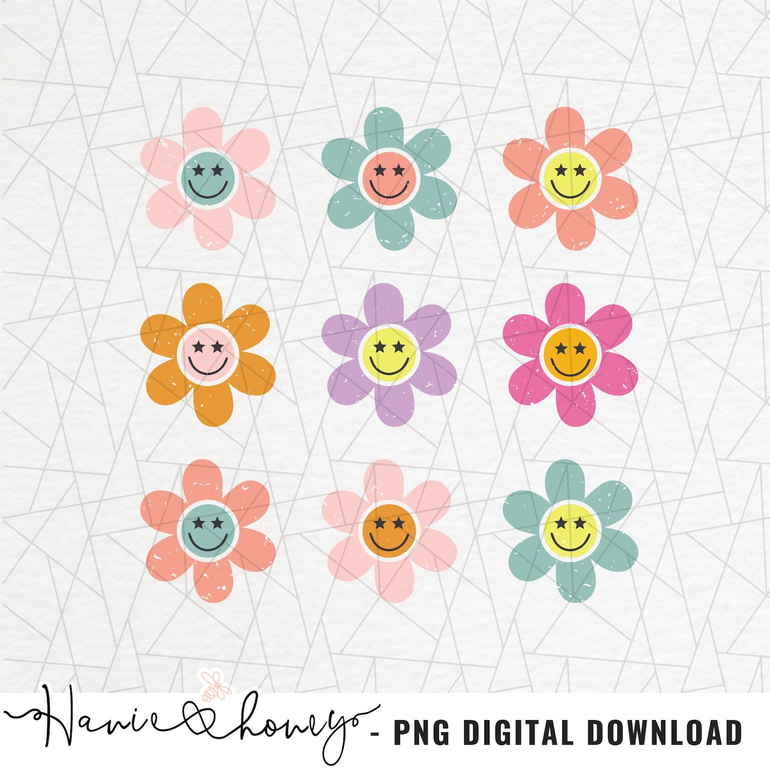 Retro Flower PNG - Retro Png - Retro Clipart - Designs Downloads ...