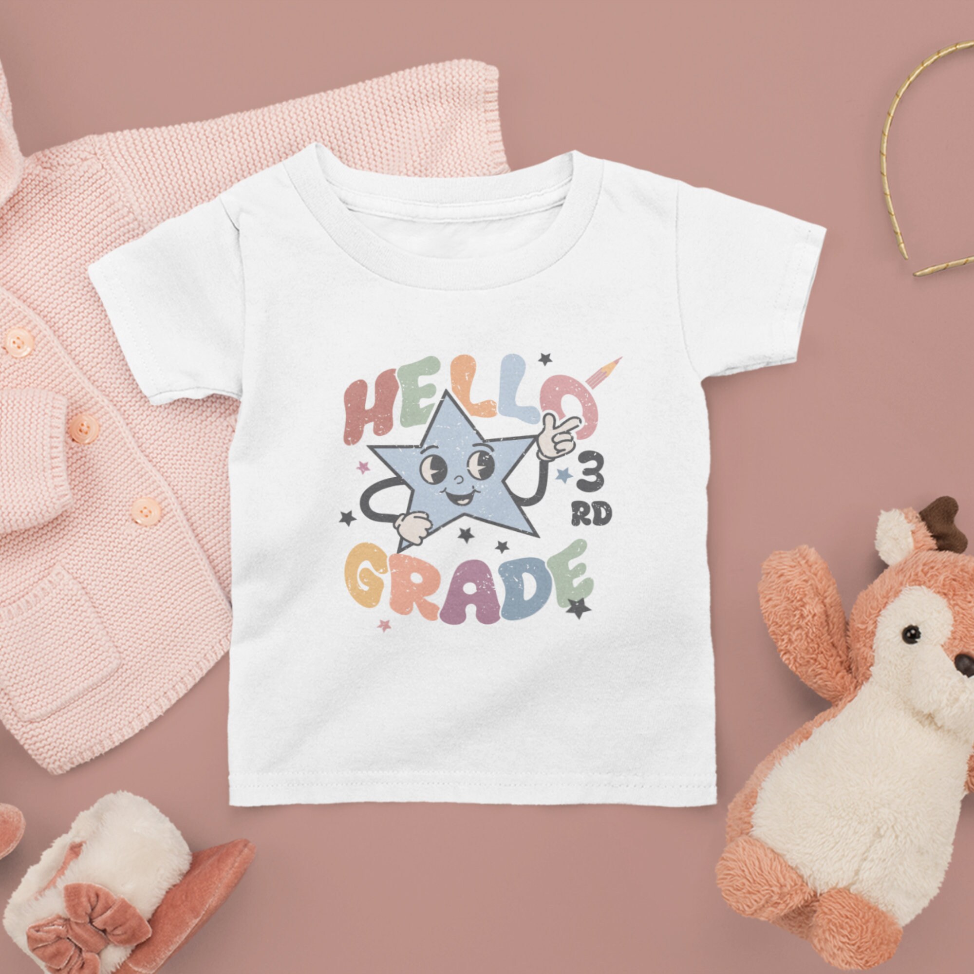 Hello 3rd Grade Png First Day of School Png Hello First - Etsy