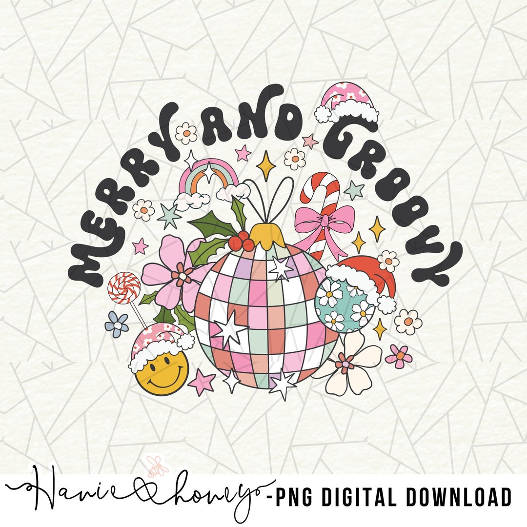 Merry and Groovy Png - Groovy Christmas Png - Christmas Design ...