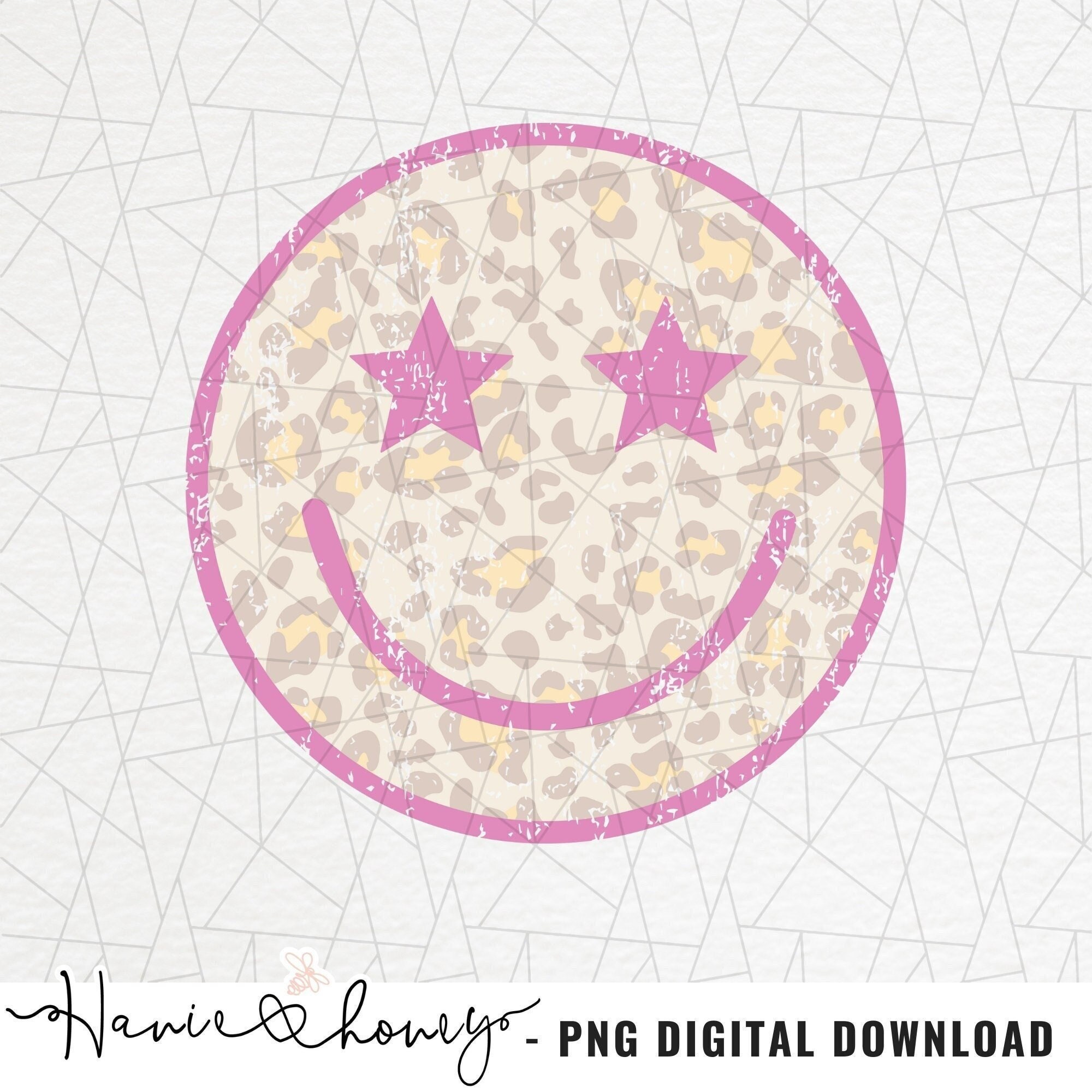 Leopard Happy Face PNG Retro Png Clipart Designs - Etsy