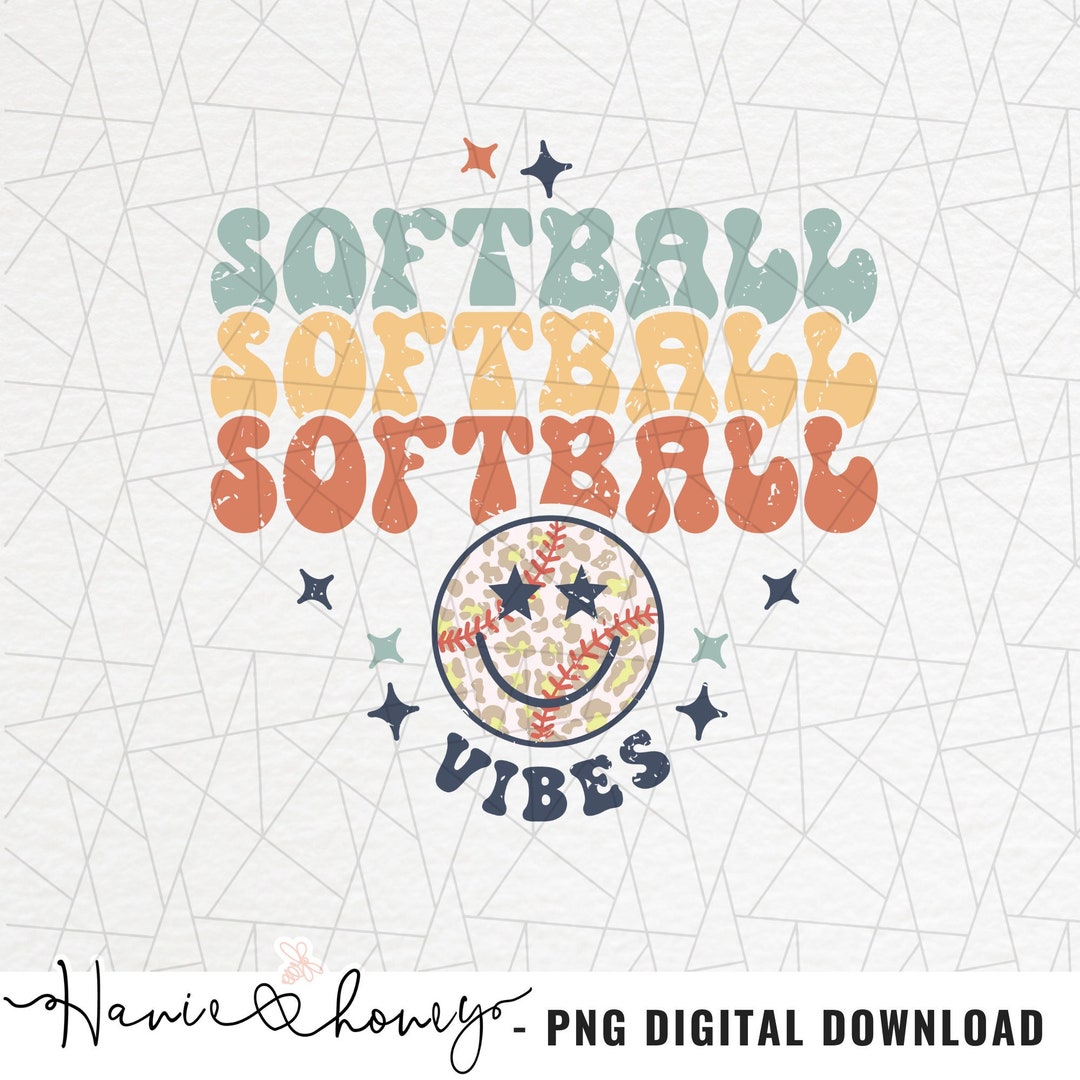 Softball Vibes Png - Softball Png - Retro Softball - Softball ...