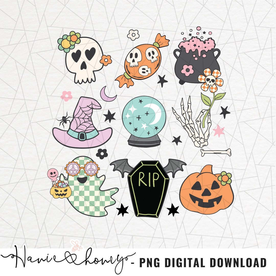 Groovy Halloween Png - Halloween Png - Vintage Halloween Png - Fall ...