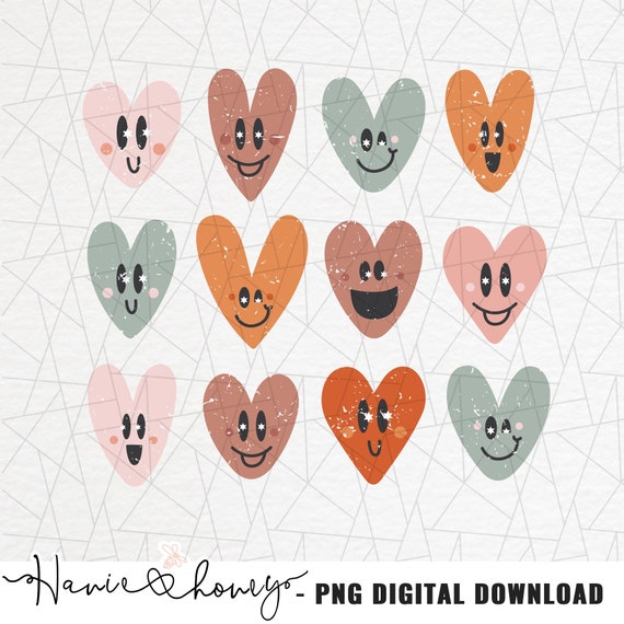 Groovy Heart PNG Cute Heart Clipart Heart Sweatshirt - Etsy