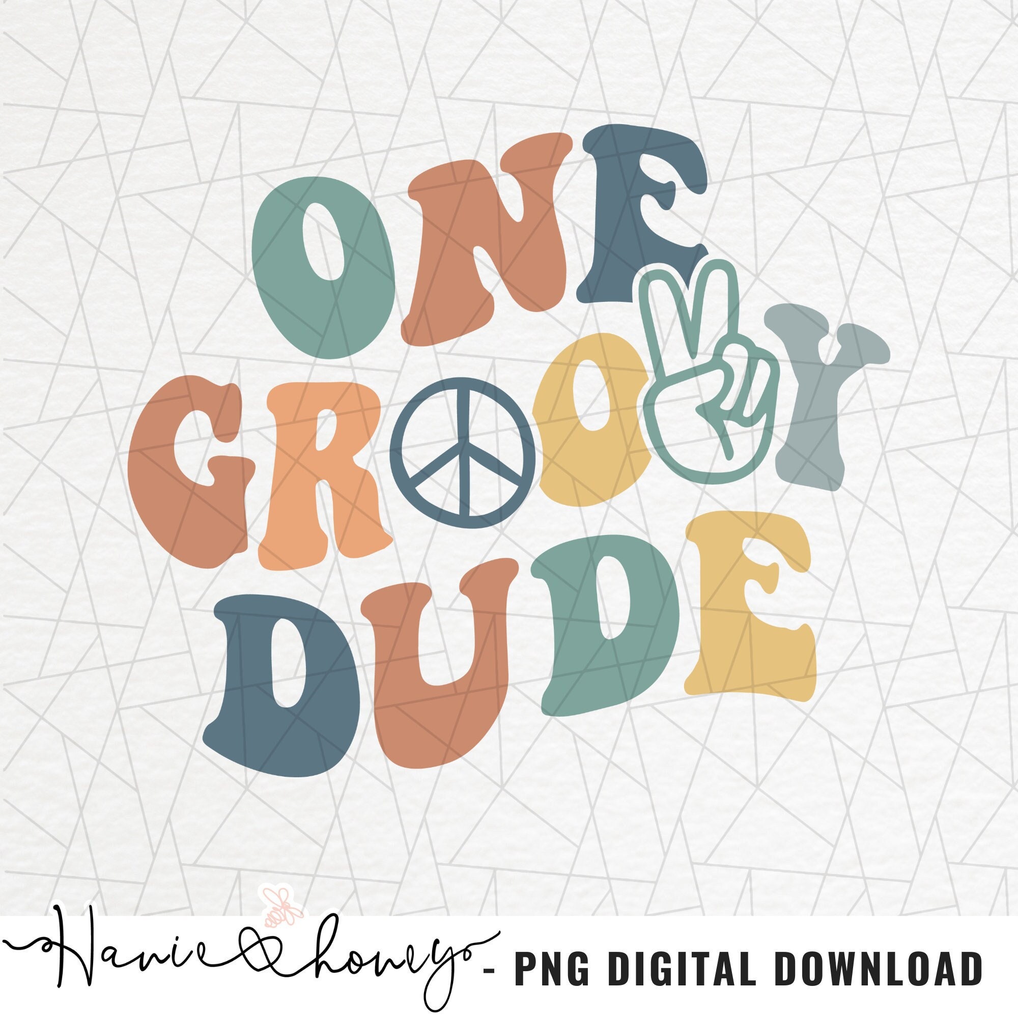 One Groovy Dude Png - Groovy Birthday Png - Hippie Birthday - Matching ...