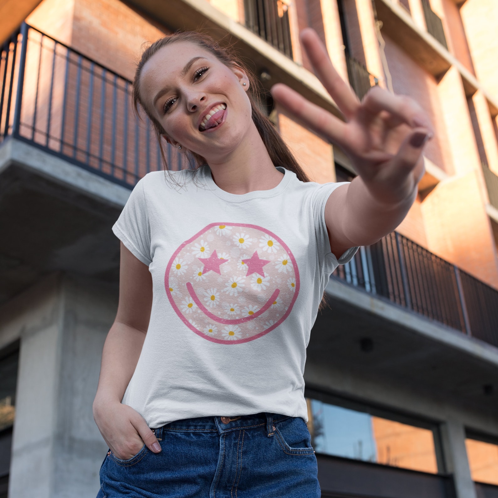 Floral Print Happy Face PNG Retro Png Designs Downloads | Etsy