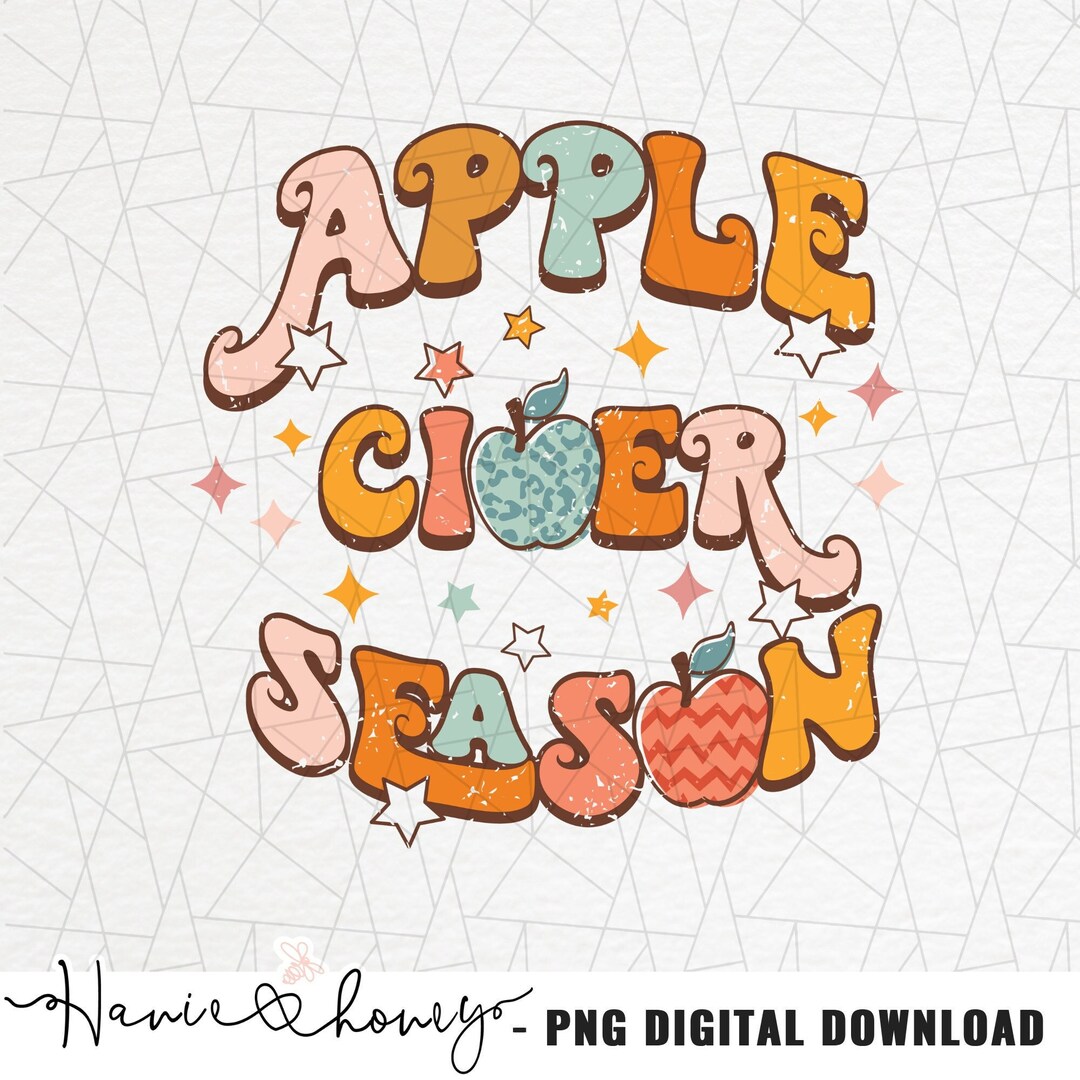 Apple Cider Season Png - Apple Cider Png - Autumn Png - Retro Fall Png ...