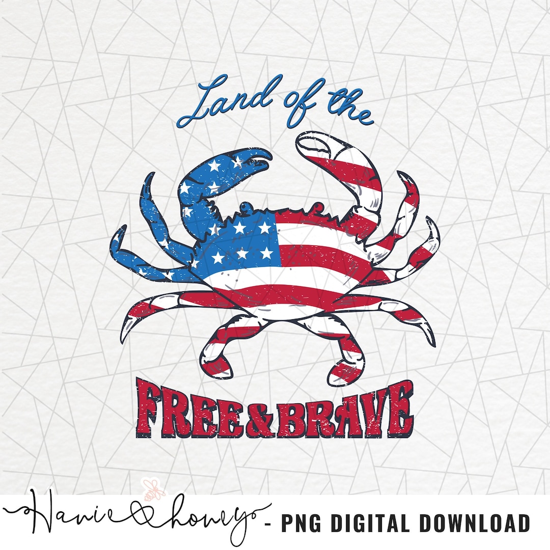 Crab Png - American Flag Png - Flag Crab - 4th of July Sublimations ...