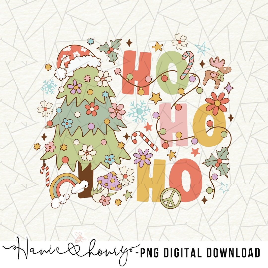 Retro Hohoho Png - Groovy Christmas Png - Christmas Design Sublimation ...