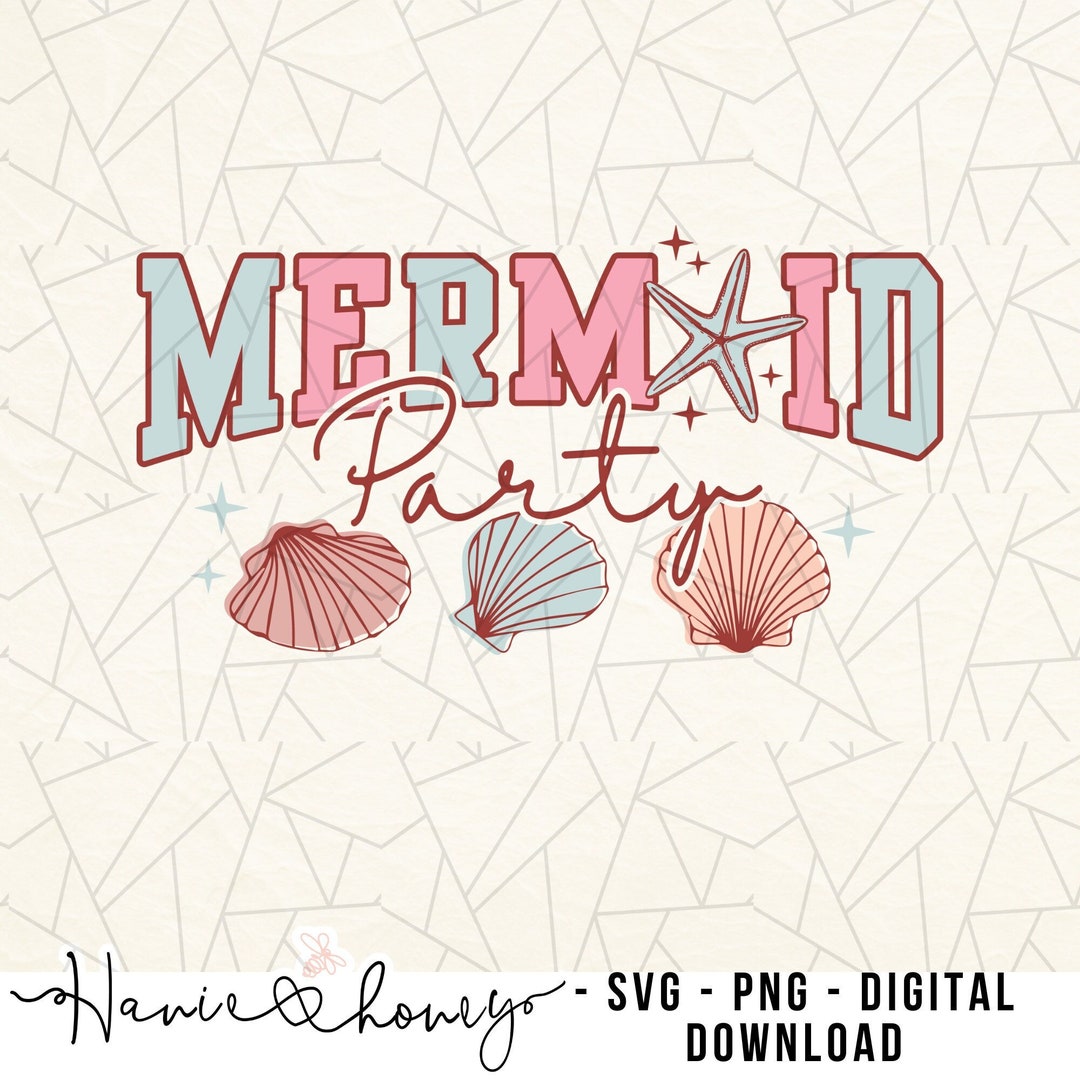 Mermaid Party Svg/png - Retro Sublimation - Retro Beach Svg/png - Retro ...
