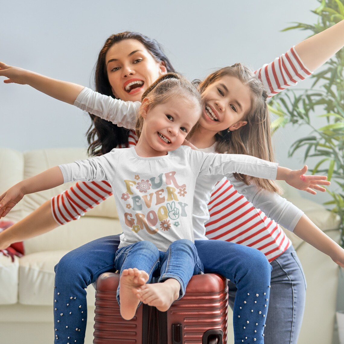 Four Ever Groovy Png - Groovy 4th Birthday Png - Hippie Birthday Png ...