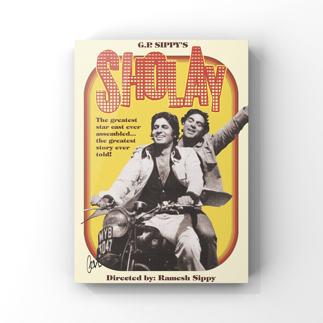 Sholay (1975) - Bollywood Retro Movie Poster [digital Download] - Etsy