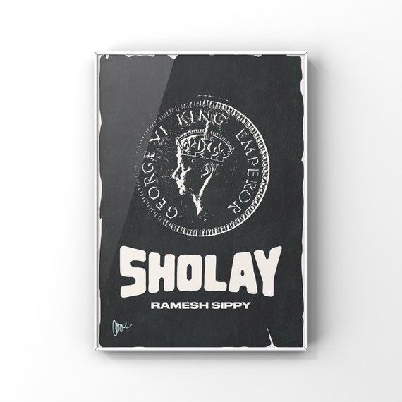 Sholay 1975 Bollywood Minimalist Movie Poster digital - Etsy
