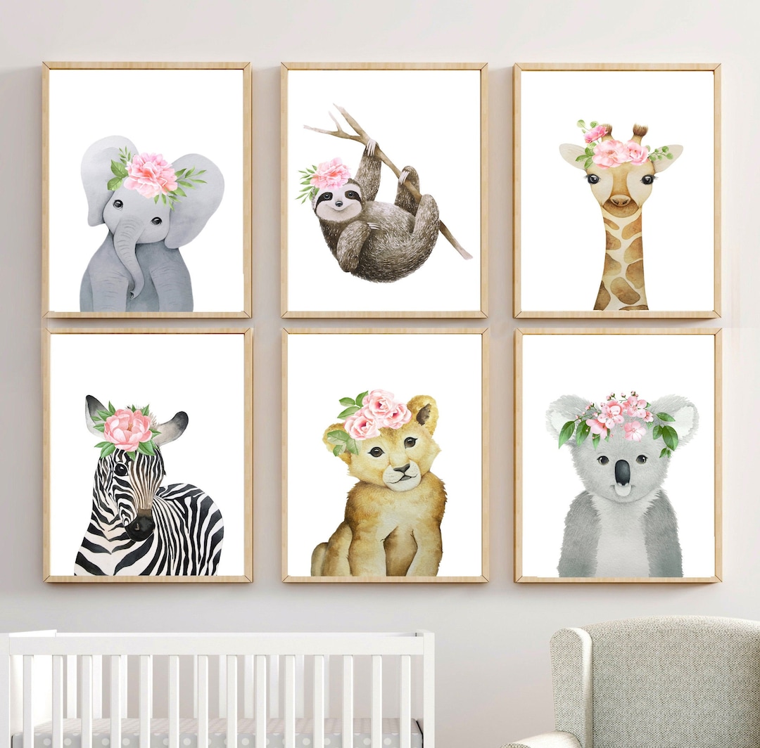 Set of 6 Boho Safari Animals Prints Art Prints Home Decor - Etsy