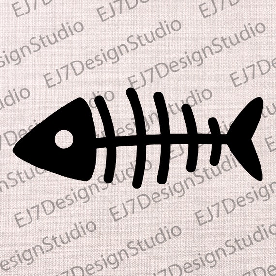Fish Skeleton Cute SVG PNG JPG for Cricut Laser Digital File | Etsy