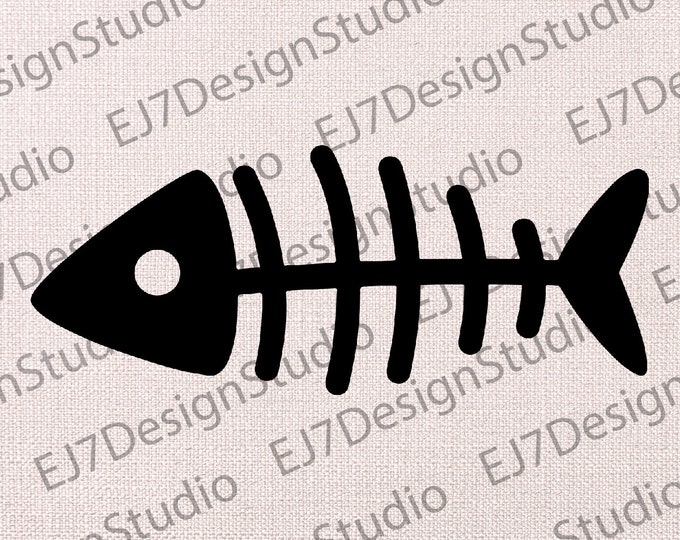 Fish Skeleton Cute SVG PNG JPG for Cricut Laser *digital File Only* - Etsy