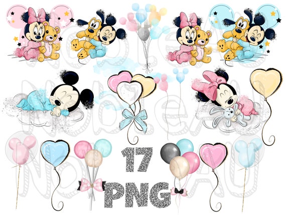 17 Mickey & Minnie Mouse Baby PNG Boy or Girl PNG Blue Pink - Etsy ...