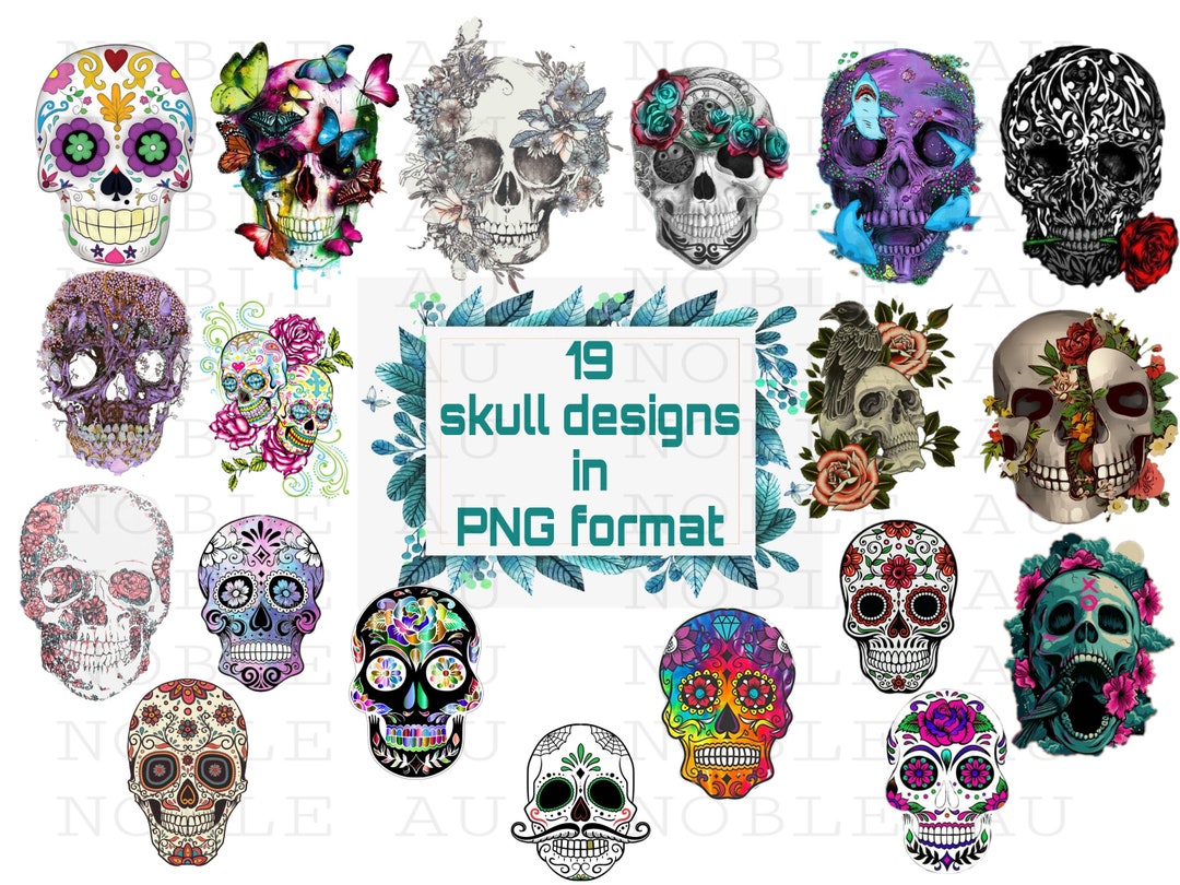 19 Colorful Skull Png, Digital Download, Colorful Sugar Skull Png ...