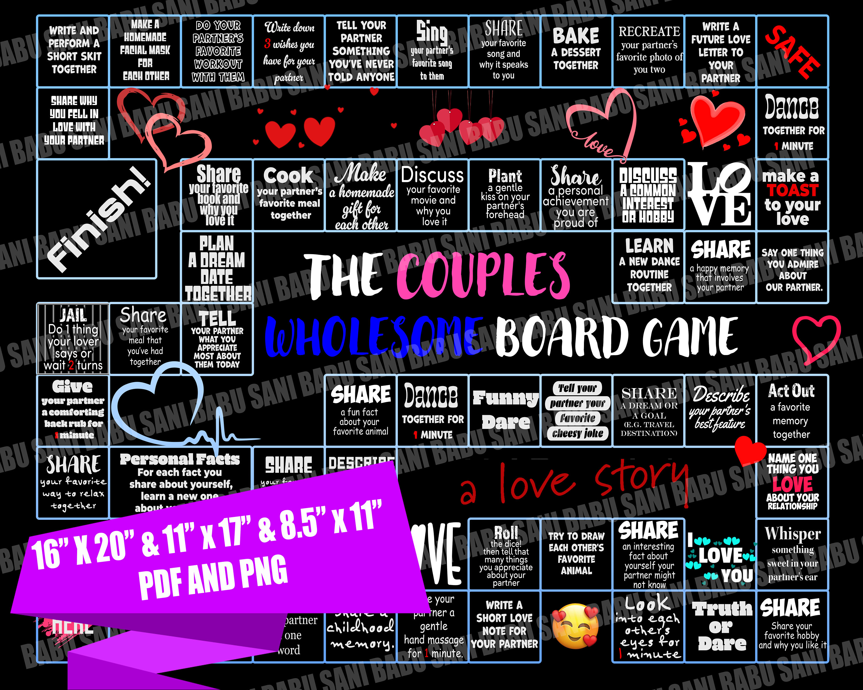 The Wholesome Couple's Board Game, Date Night Game, Digital File ...