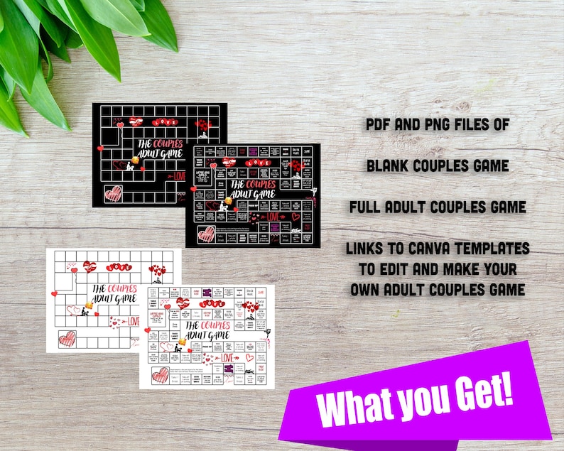 Adult Couples Board Game Template | Editable Canva | Printable Date ...
