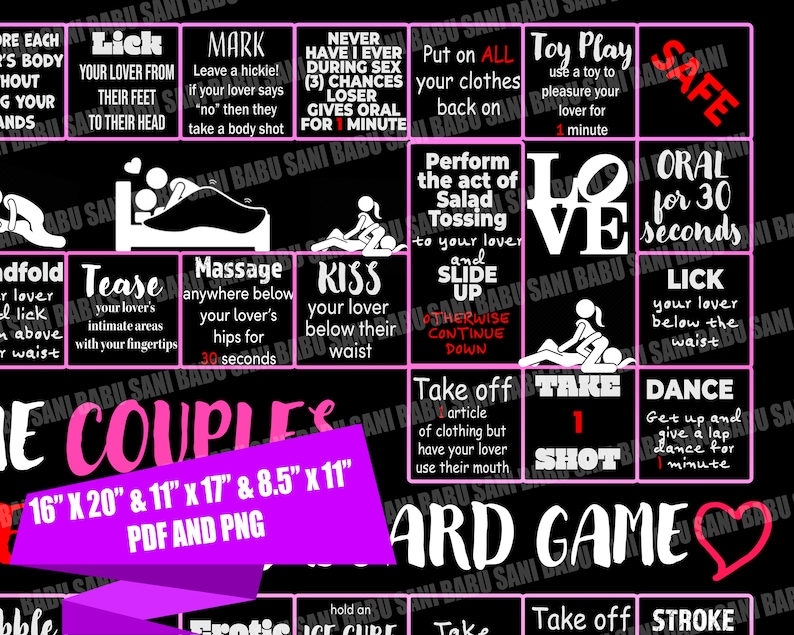 Spicier Adult Couple Board Game, Printable Date Night, Drinking Dares ...